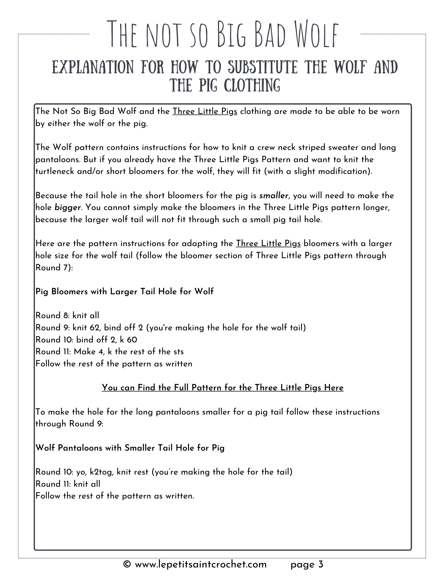 The Not So Big Bad Wolf Amigurumi Pattern - Elise Rose Crochet