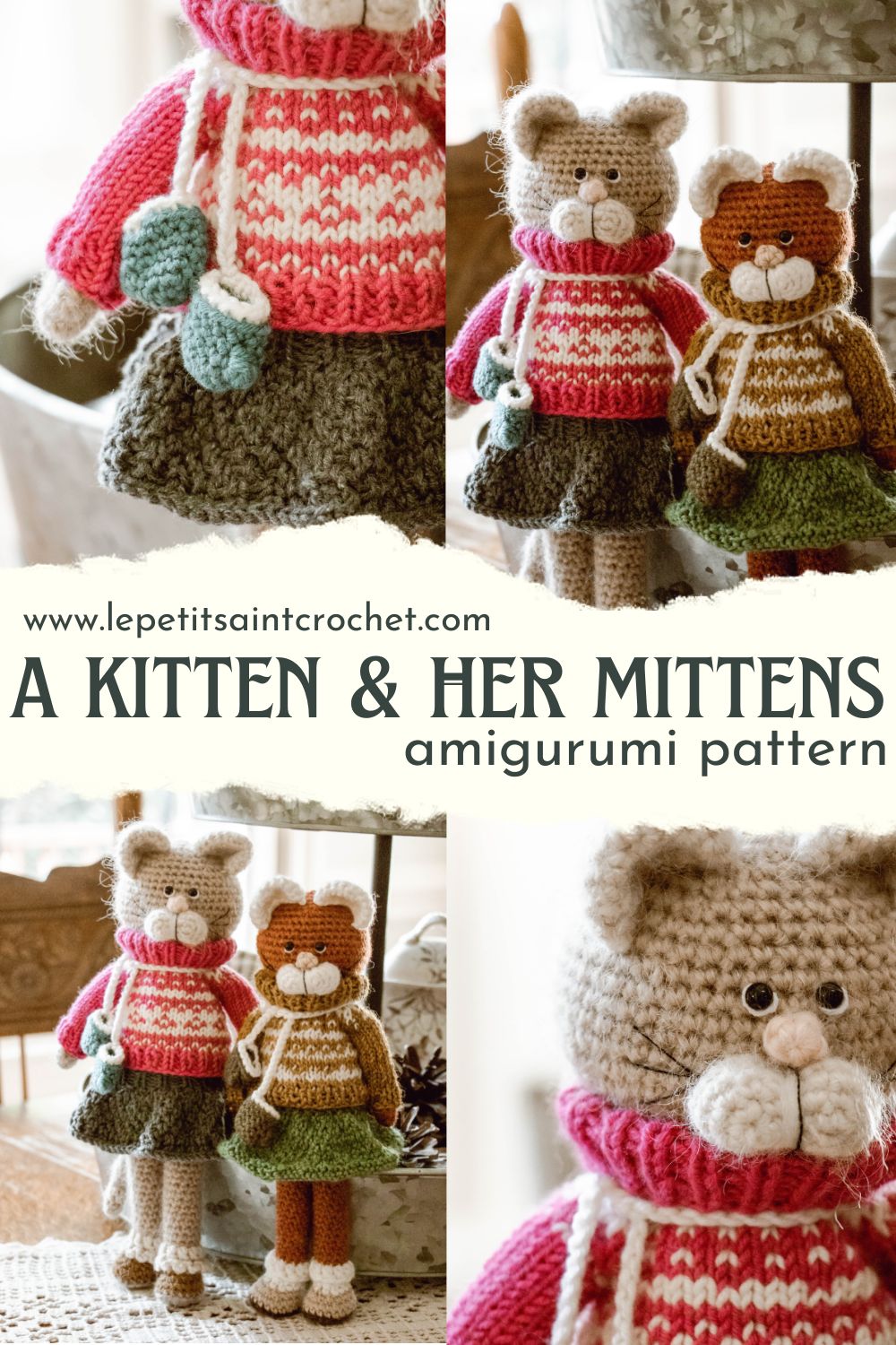 A Kitten & Her Mittens Amigurumi Pattern - Elise Rose Crochet