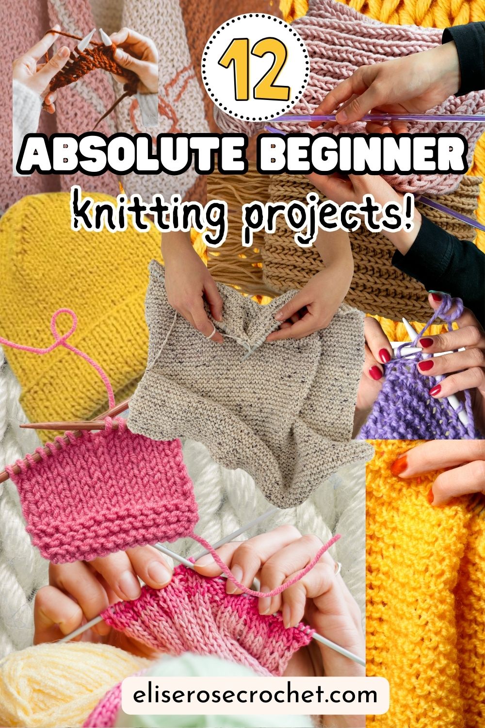 12 KNITTING Projects for the ABSOLUTE Beginner | WITH Video Tutorials ...