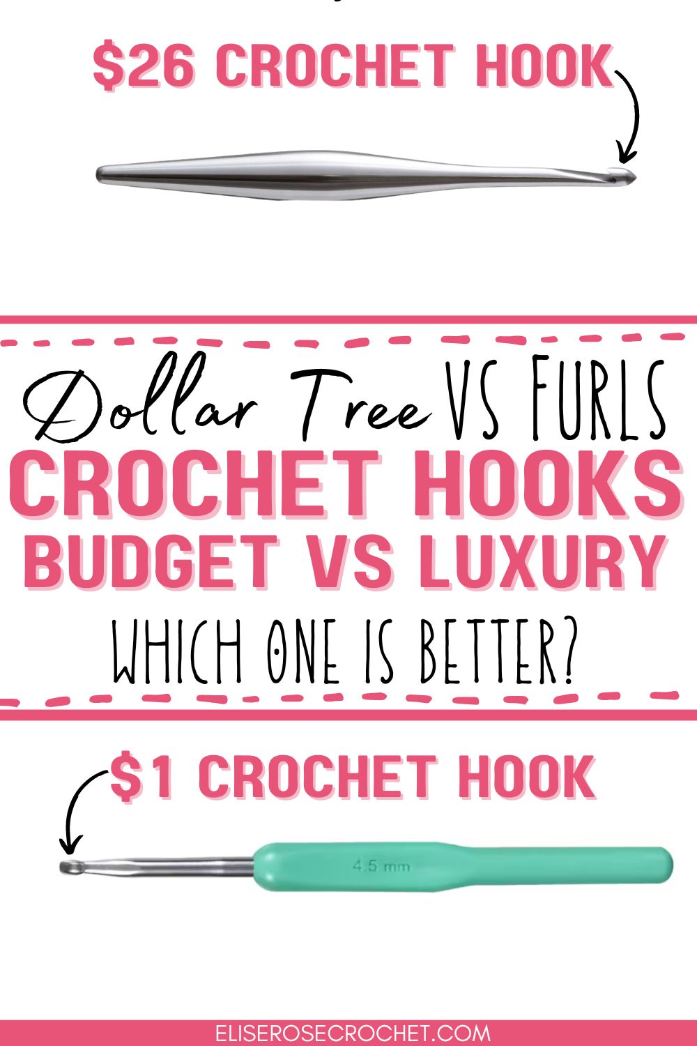 $1 vs $26 CROCHET HOOK | Budget vs Luxury Crochet Hooks - Elise Rose ...