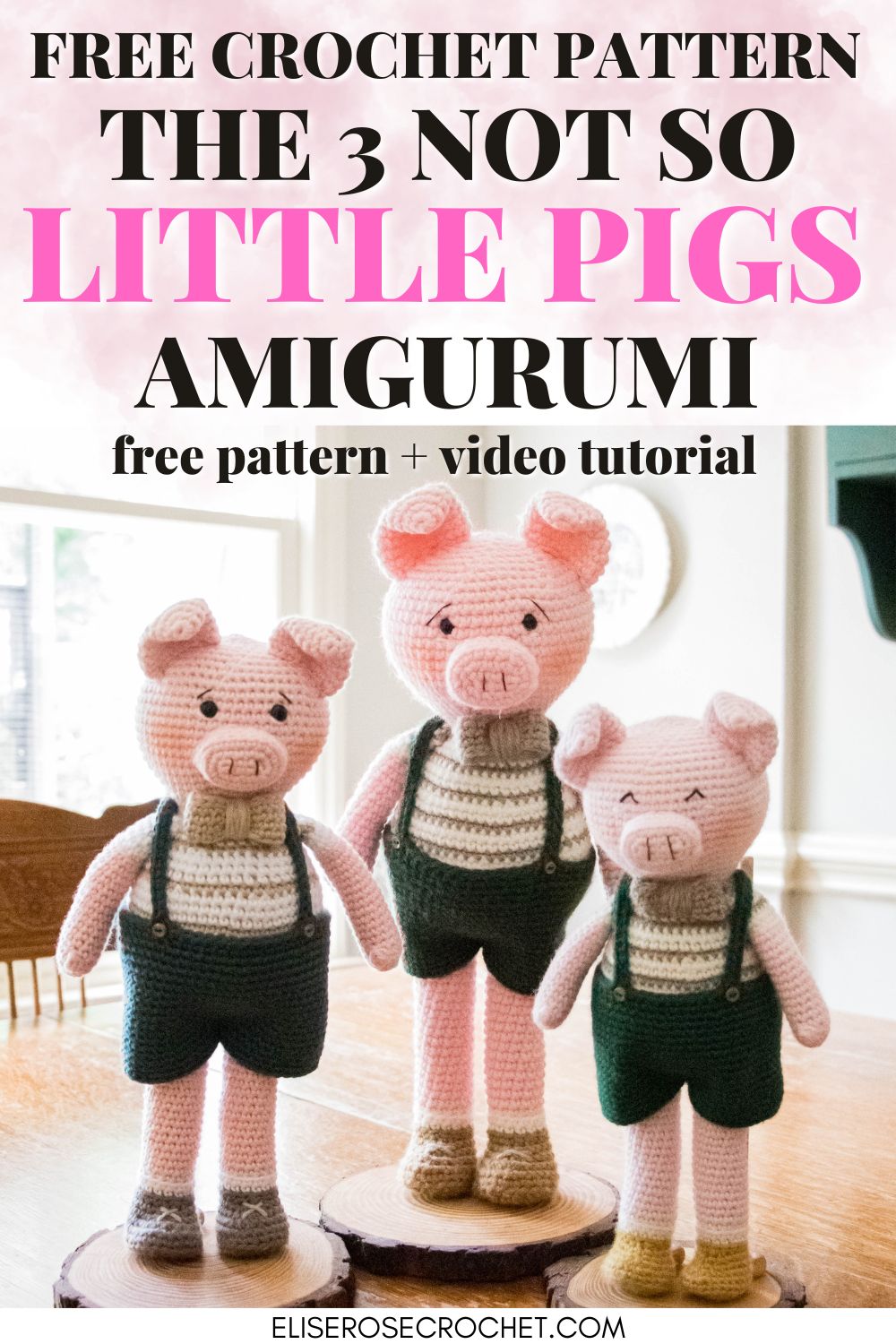 The Three NOT So Little Pigs Amigurumi Pattern | FREE Crochet Pattern ...
