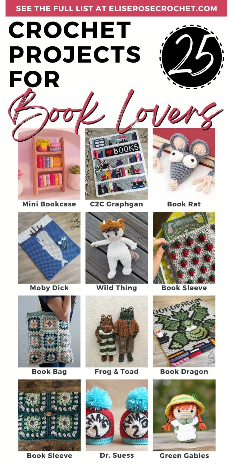 25+ Things to Crochet for BOOK LOVERS (Beginner Friendly) - Elise Rose ...